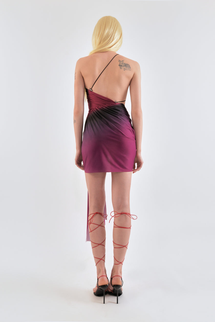 Signature mini dress in burgundy/wine – Fal-ash