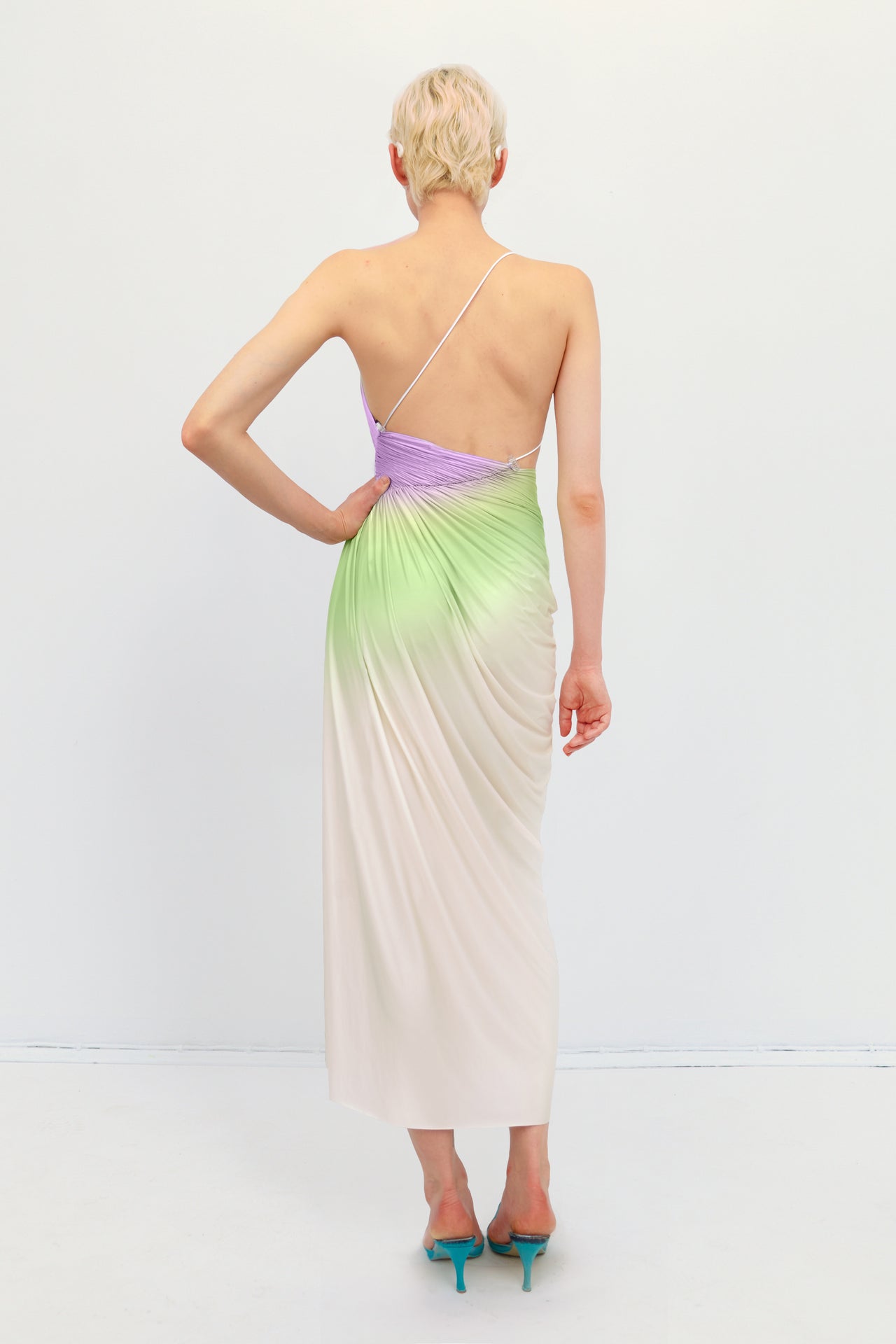 Signature dress in green/purple – Fal-ash